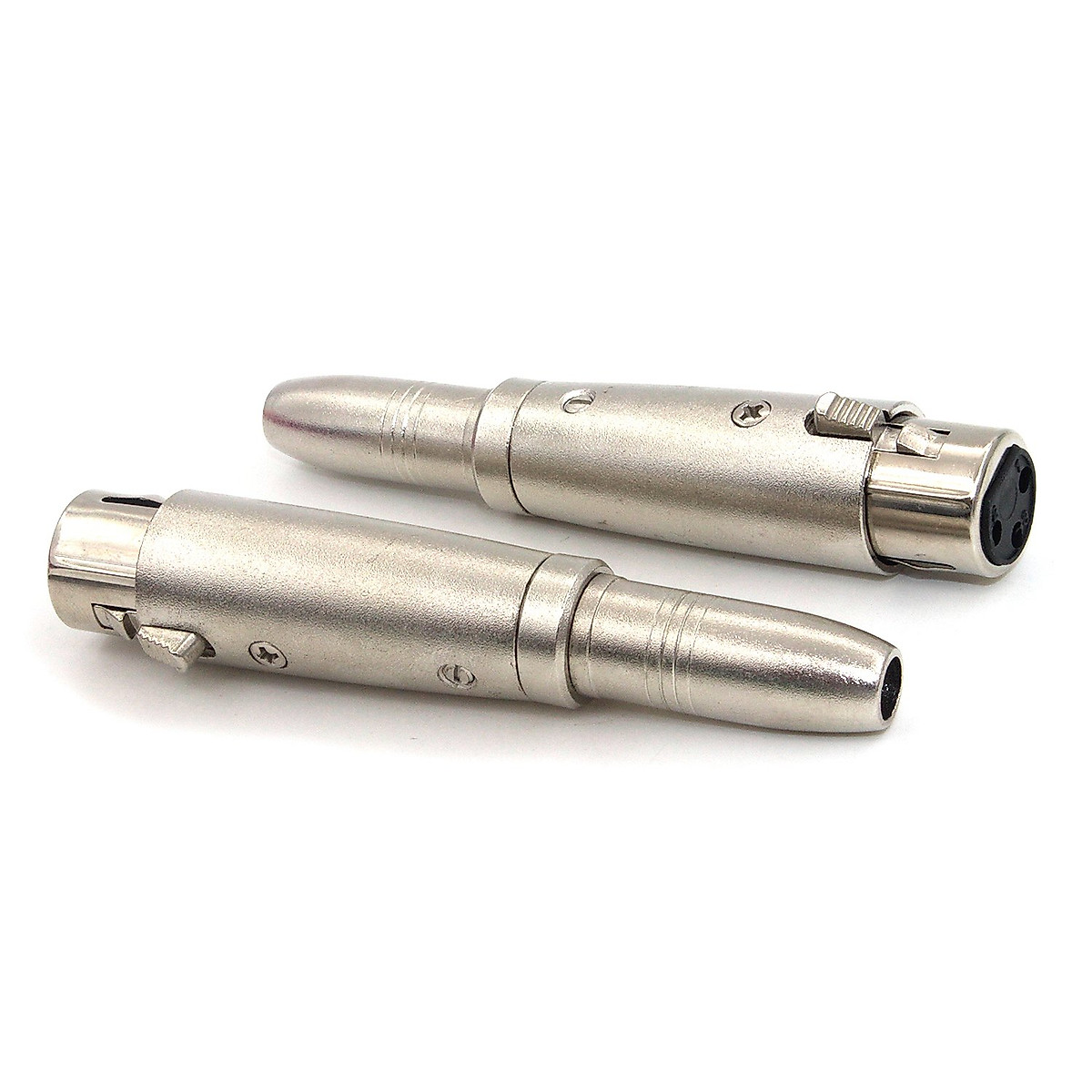 Zramo® TH094 2PC Professional Converter Adapter XLR 3 Pin Female to 1/4" 6.35mm Female Socket Audio Adapter Silver Tone TRS Jack Audio Cable Mic Cord Adapter Plug,Plus Many Other Applications