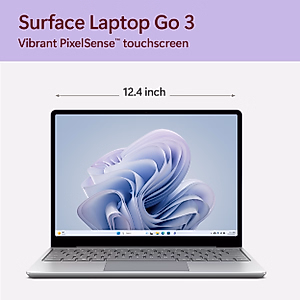 Microsoft Surface Laptop Go 3 (2023) - 12.4" Touchscreen, Thin & Lightweight, Intel Core i5, 8GB RAM, 256GB SSD SSD, with Windows 11, Platinum Color Copilot