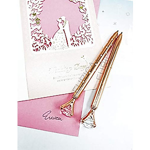 Diamond Pens Pack of 16 Cute Ballpoint Pens Diamond Pen Office Supplies Décor Gifts for Women Bridesmaid Coworkers Rose Gold Cool Fun Fancy Novelty  Crystal Metal School Desk Accessories Black Ink