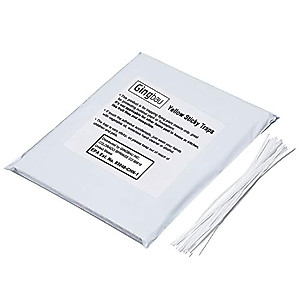 Gingbau 30-Pack Yellow Sticky Traps for Flying Plant Insects Like Fungus Gnats, Whiteflies, Aphids, Leafminers (Twist Ties Included)