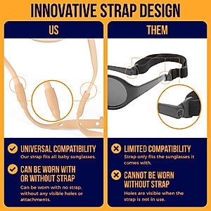 Polarized Baby Sunglasses With Strap - Unbreakable Flexible Infant Sunglasses For Toddlers Newborns 0-24 Months