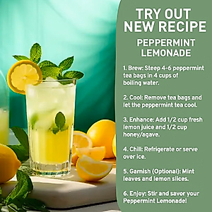 HANDPICK, Peppermint Tea Bags (100 Herbal Tea Bags) Caffeine Free, Non-GMO - Minty, Fresh & Cool flavor | Premium Round Eco Conscious Tea Bags