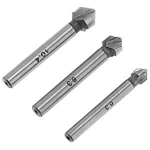 ChgImposs 6Pcs Countersink Drill Bit, 3 Edge 90 Degrees Chamfer End Mill Cutter Chamfering HSS Countersink Drill Bit