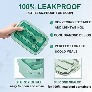 MUJUZE Bento Lunch Box for Adults, Bento Box Adult Lunch Box, Leak-Proof Bento Box, Microwable Bento Boxes, Containers for Lunch Food-Safe Materials and BPA-Free