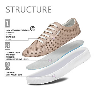 Women Lightweight Sneakers Breathable Casual Lace Up Fashion Walking Shoes Easy Clean Stylish Shoes Brown 8