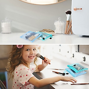 Jexine 24 Pcs Mini Zipper Mesh Bags Lipstick Cosmetic Accessories Organizer Nylon Makeup Zipper Pouch Small Cosmetic Bag for Purse Beauty Mesh Travel Bags for Women(Bright Color, 5 x 4 Inch)