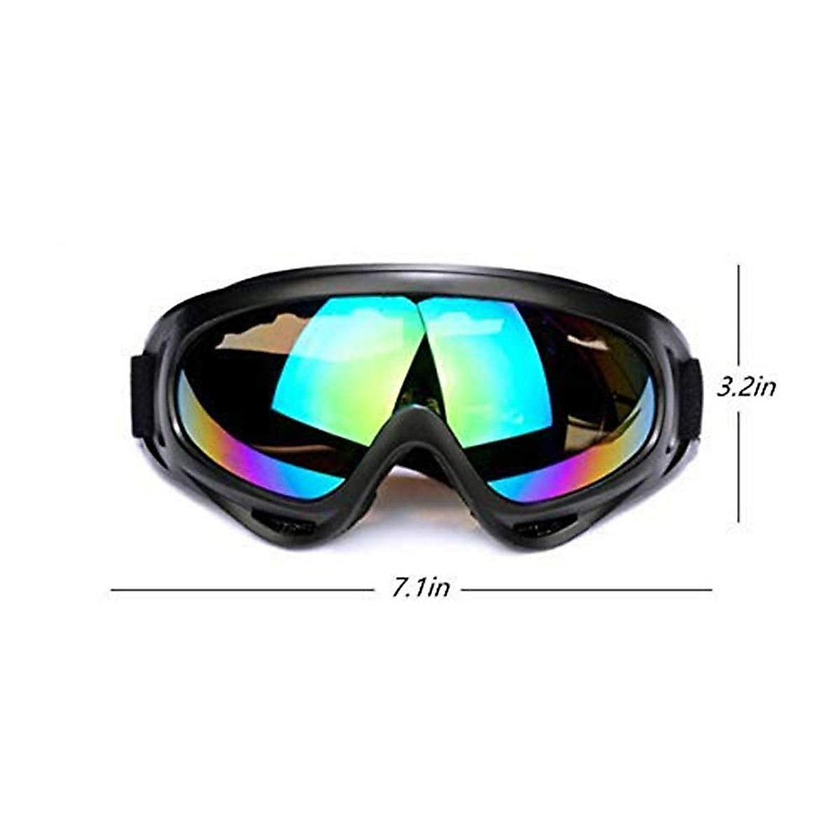 Motorcycle Goggles - Set of 5 - Dirt Bike ATV Motocross Anti-UV 400 Protective Combat Tactical Military Goggles for Men Women Kids Youth Adult (Blk)