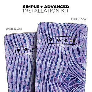DesignSkinz Purple Watercolor Zebra Pattern Protective Vinyl Decal Wrap Skin Cover Compatible with The Samsung Galaxy S20 (Screen Trim & Back Glass Skin)