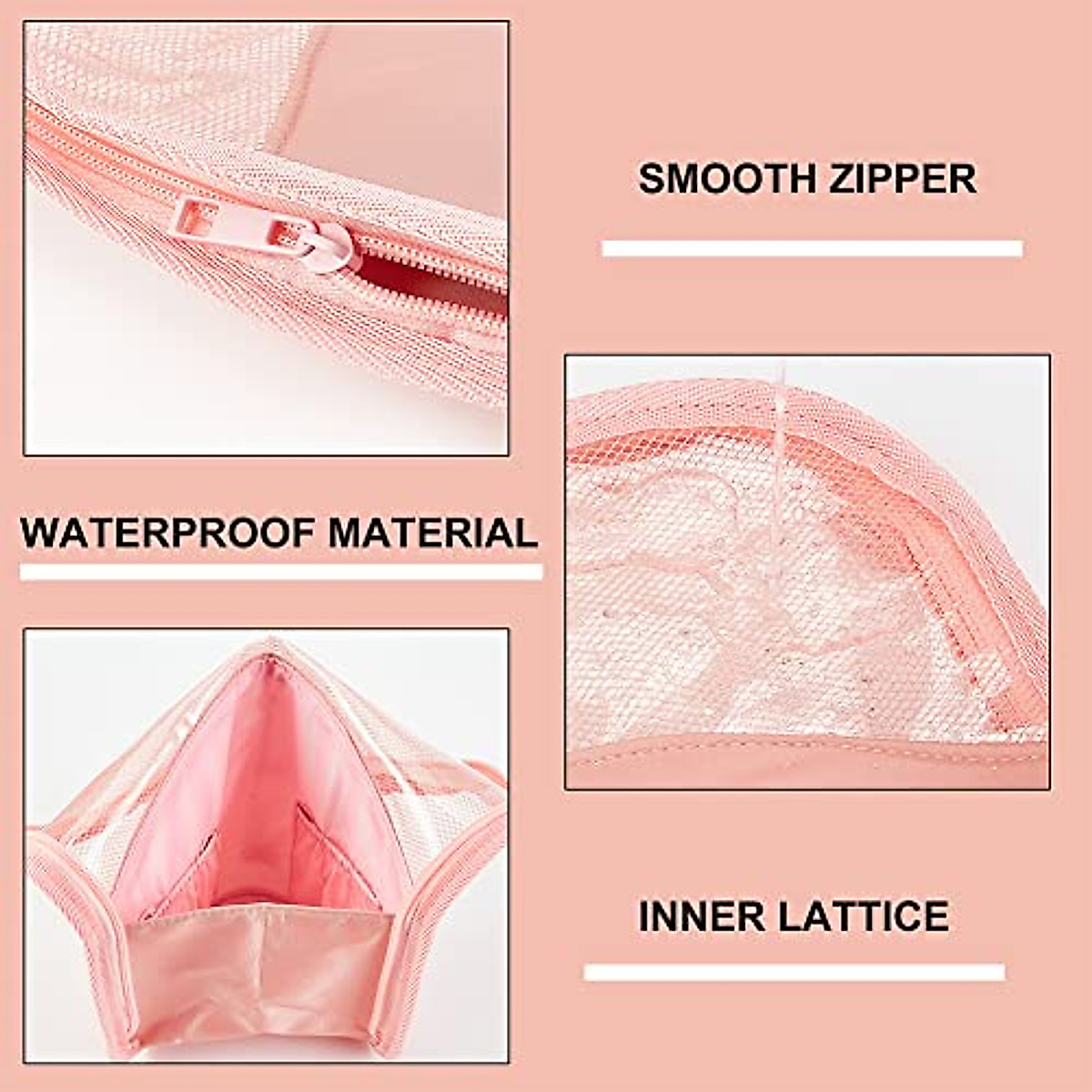 PH PandaHall 1pc Makeup Brushes Travel Case Pink Makeup Brush Holder Portable Cosmetic Bag Storage Organizer Foldable Makeup Organizer Bag with Zipper for Travel Bathroom Brush Lip Gloss