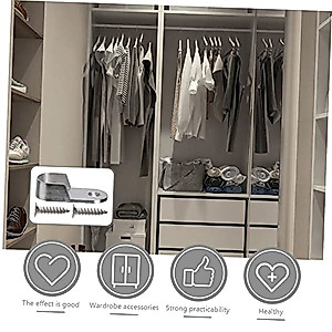 Cabilock 100 pcs Closet Support Curtain Bracket Corner Supports Shower Duty Rod Flange Outlet Mount U End Wardrobe Holder Shaped Receptacle Kickstand for Mm Wall Rods Clo Lever Heavy Pipe