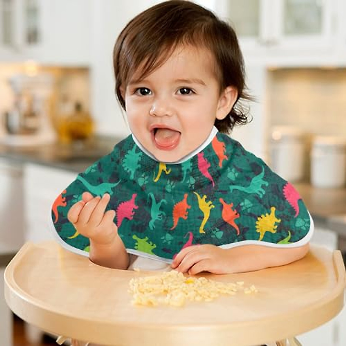 vvfelixl Dinosaurs Footprints Burp Cloths for Baby Boy Girls Baby Washcloths Burp Rags 1 Pack Green