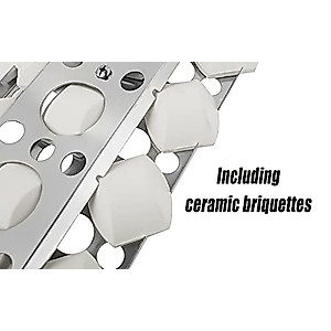 Cookingstar New Upgrade Stainless Steel Heat Plate, Heat Shield, Heat Tent, Burner Cover, Vaporizor Bar, and Flavorizer Bar Replacement for Select Turbo Gas Grill Models (Pack of 4)