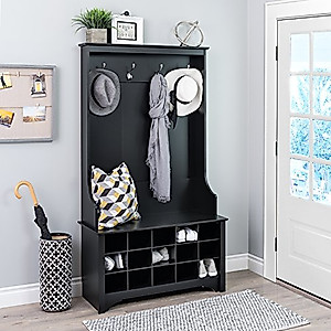 Prepac Hall Tree with Shoe Storage, Black