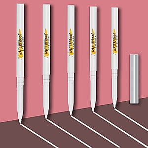 KAIQIKAIXI 5Pcs White Eyeliner Pen, Eyebrow Pen,Eye Shadow Pencil, Lip Line Pen, Eyelid Pad, Pencil Makeup Set Tool