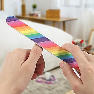 YIMICOO 12PCS Nail Files 150/150 Grit, Emery Boards for Nails, Professional Double Sided Nail File and Buffers for Women Girls Natural Acrylic Nails, Colorful, 7 Inches