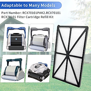 deawater 4PCS RCX70101 Filter Cartridge Refill Kit Set for Hayward Robotic AquaVac, TigerShark and SharkVac Pool Cleaners Maytronics Part