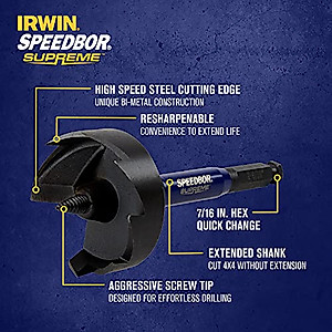 Irwin Tools IWAX2009 Self-Feed Bit 2-9/16In Speedbor Supreme