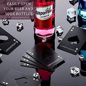 10 Pieces Groomsmen Bottle Opener Poker Card Bottle Openers Stainless Steel Metal Beer Bottle Openers for Home Kitchen Bar Restaurant Party Wedding