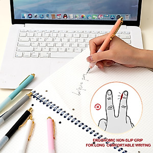 Linbsunne Black Ballpoint Pens Medium Point 1mm Work Pen with Super Soft Grip Ball Point Pen for Men Women Retractable Office Pens (6-count pen + 3 refills)