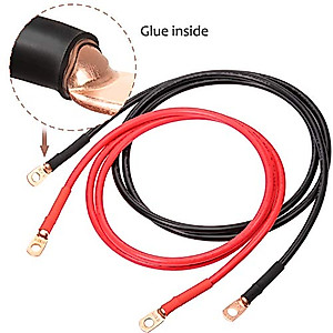 10 Pack UL Copper Wire Lugs 8 Gauge 8 AWG 3/8 Inch Heavy Duty Battery Cable Terminal Connector, Ring Terminal Copper Crimp Lugs Welding Cable Bare Copper Eyelet Lug with Heat Shrink