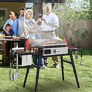 Grill Side Shelf for Blackstone 17" 22" 28" Griddle, Griddle Accessories for Blackstone 17 Inch 22 Inch 28 Inch Table Top Griddle, Black