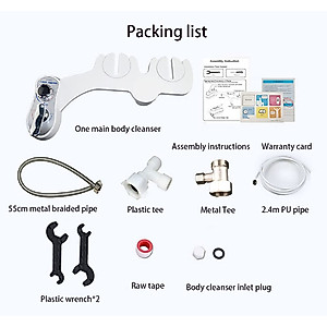 RADAAB Bidet Attachment Ultra-Slim Bidet for Toilet with Hygiene Wellness and Easy Water Pressure Adjustment Easy to Install