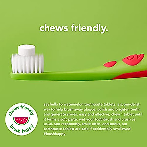 hello Kids Watermelon Eco Friendly, Travel Toothpaste, Natural Watermelon Flavor, Fluoride Free, Plastic-Free, TSA Compliant, Vegan, SLS Free, 60 Tablets