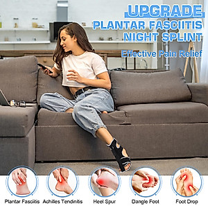 Plantar Fasciitis Night Splint - Upgraded Plantar Fasciitis Relief Braces Women And Men Day Night - Ankle Brace Arch Support Achilles Tendonitis Relief Foot Drop Heel Pain Relief
