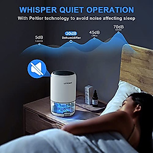 Dehumidifiers for Home Up to 280 sq.ft with Auto-off, Two Working Mode, 7 Colorful LED Light, LETCREN 35oz Quiet and Portable Dehumidifiers for Bathroom, Bedroom, Basement, Kitchen, RV, Closet