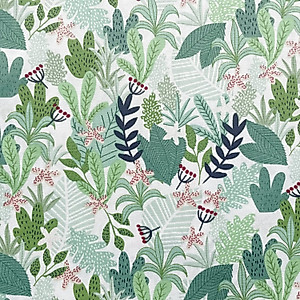 Green Daisy Fat Quarters Fabric Bundles 18 x 22 Inch Spring Cotton Quilting Fabric Bundles Cactus Leaf Quilt Fabric for DIY Handmade Crafting (6Pcs)