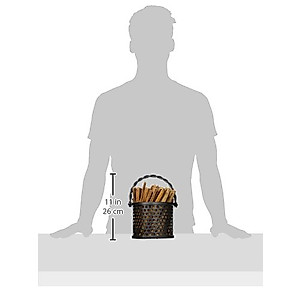 Minuteman International Twisted Ropr fatwood Holder Basket Caddy, Graphite, 6.75 x 5.5 x 5.5