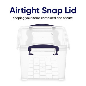 Superio Clear Storage Bins with Lids, Stackable Storage Box with Latches and Handles, Extra Small, 6 Pack 3 Quart