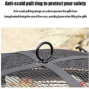 LEAYAN Garden Fire Pit Portable Grill Barbecue Rack Outdoor Fire Pits, Round Metal 32Inch Fire Pit with Base, Spark Screen, Screen Lift Tool, Outdoor Table with Cover BBQ Cooking for Camping Backyard