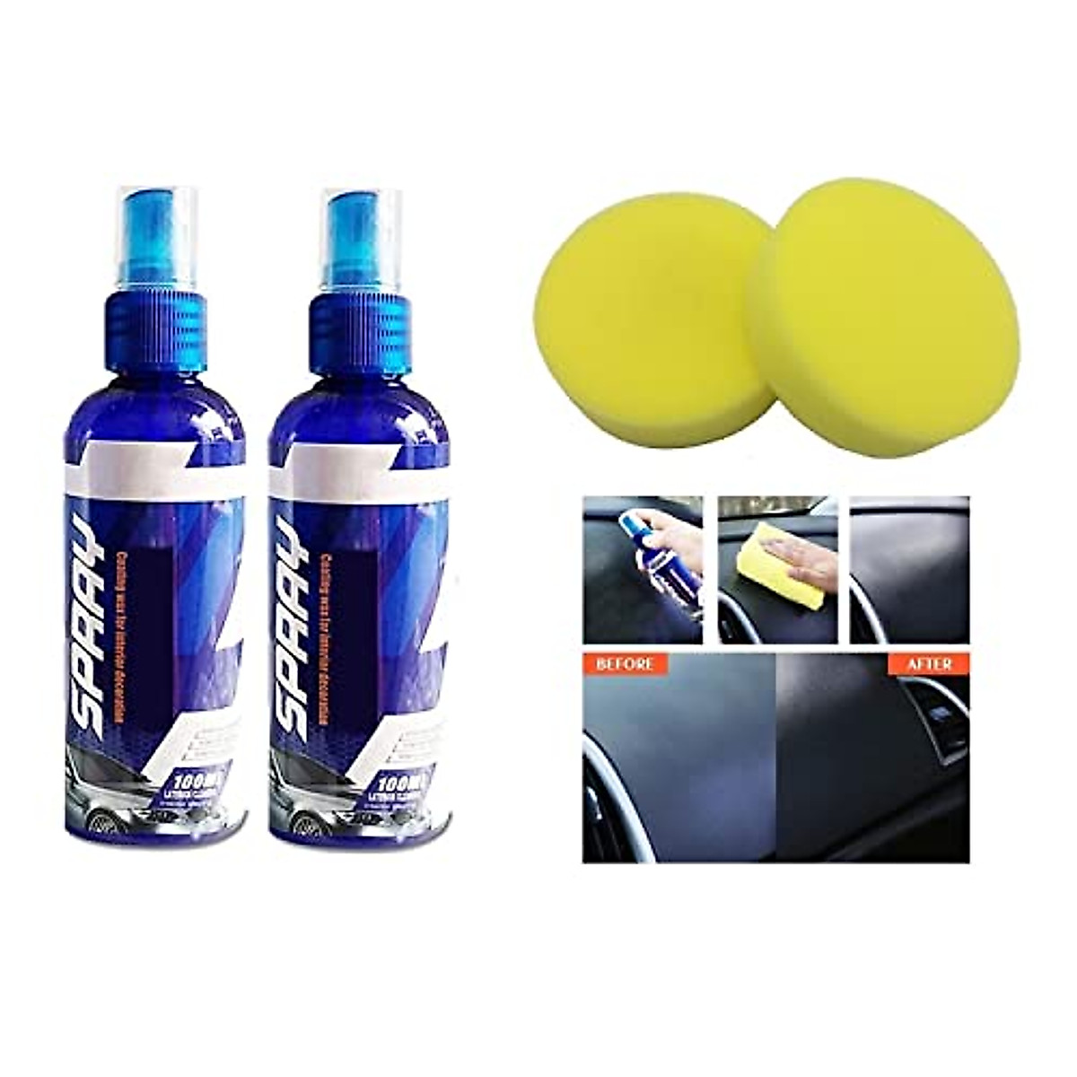 100ml Anti Scratch Hydrophobic Polish Nano Coating Agent with 2 Sponge, Quick Coat Car Wax, Fog Free Anti Scratch, Hydrophobic & High Gloss, 9h Nano Ceramic Coating Long-lasting Protection