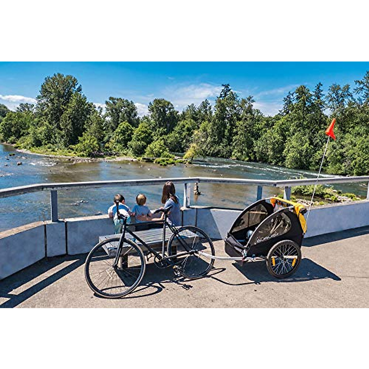 BURLEY Design Bee, 2 Seat, Lightweight, Kids Bike-Only Trailer, Yellow (946203)