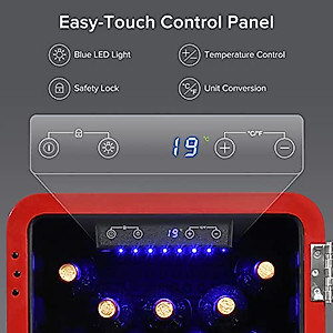 24 Bottle Wine Cooler Cabinet Beverage Fridge Small Wine Cellar Soda Beer Counter Top Bar Fast Cooling Low Noise Frost Free Wine Fridge with Professional Compressor for Small Kitchen, Apartment, RV