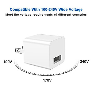 USB Wall Charger Block 4Pack 5V 1A Cube USB Plug Power Charging Adapter Brick for Apple iPhone Xs Max XR 8 Plus IPad Cell Phone Box
