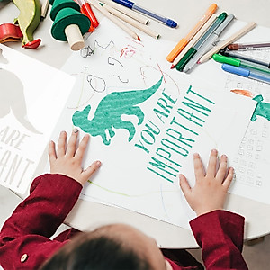 Coocamo 12 Pack Dinosaurs Stencils Reusable Inspirational Word Stencils for Kids Boys Nursery Bedroom Wall Decor Prints, 8 x 10 Inches