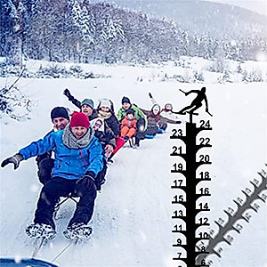 KOLCU 2022 New Christmas Holiday Snow Gauge Outdoor, 24 Inch Snowfall Measuring Gauge, Handmade Metal Snow Measuring Stick Snow Gauges for Yard for Christmas Winter Garden Yard Decoration,Skiing