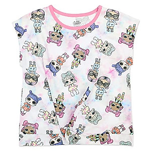 L.O.L. Surprise! Pajamas for Girls, 2-Piece Polyester Shirt and Shorts Set, Pink Print, Girls' Size 10/12