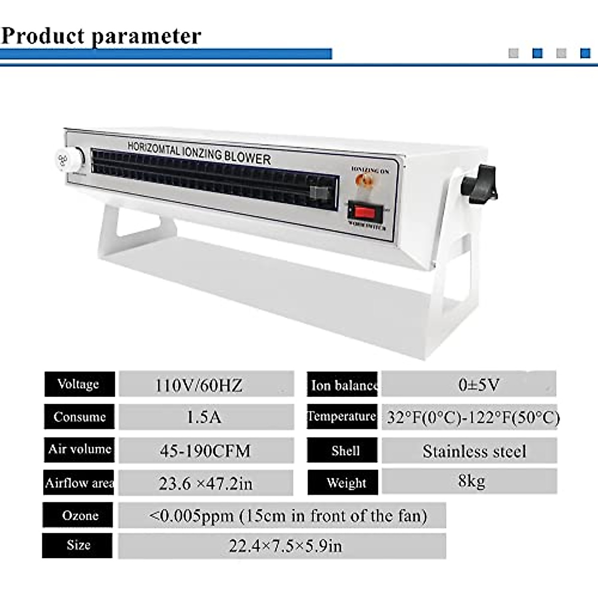 YUCHENGTECH Ionizing Air Blower Anti Static Ionizer ESD Ionizer Anti-Static Fan Static Eliminator Lengthened (110V)