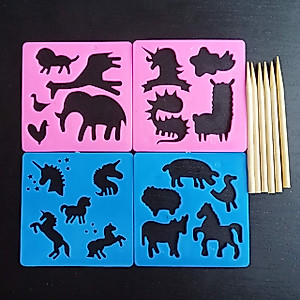 BESTING Rainbow Scratch Mini Art Notes 300 Sheets Scratch Off Paper Cards with 6 Wooden Stylus for Kids Arts Craft Kits for Girls Boys Games Party Favors Birthday Halloween (SP300)