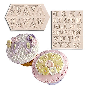 Letter Molds for Chocolate, 4 Pack Number Alphabet Silicone Fondant Molds for Baby Shower Cake Decorating Birthday Cupcake Toppers Candy