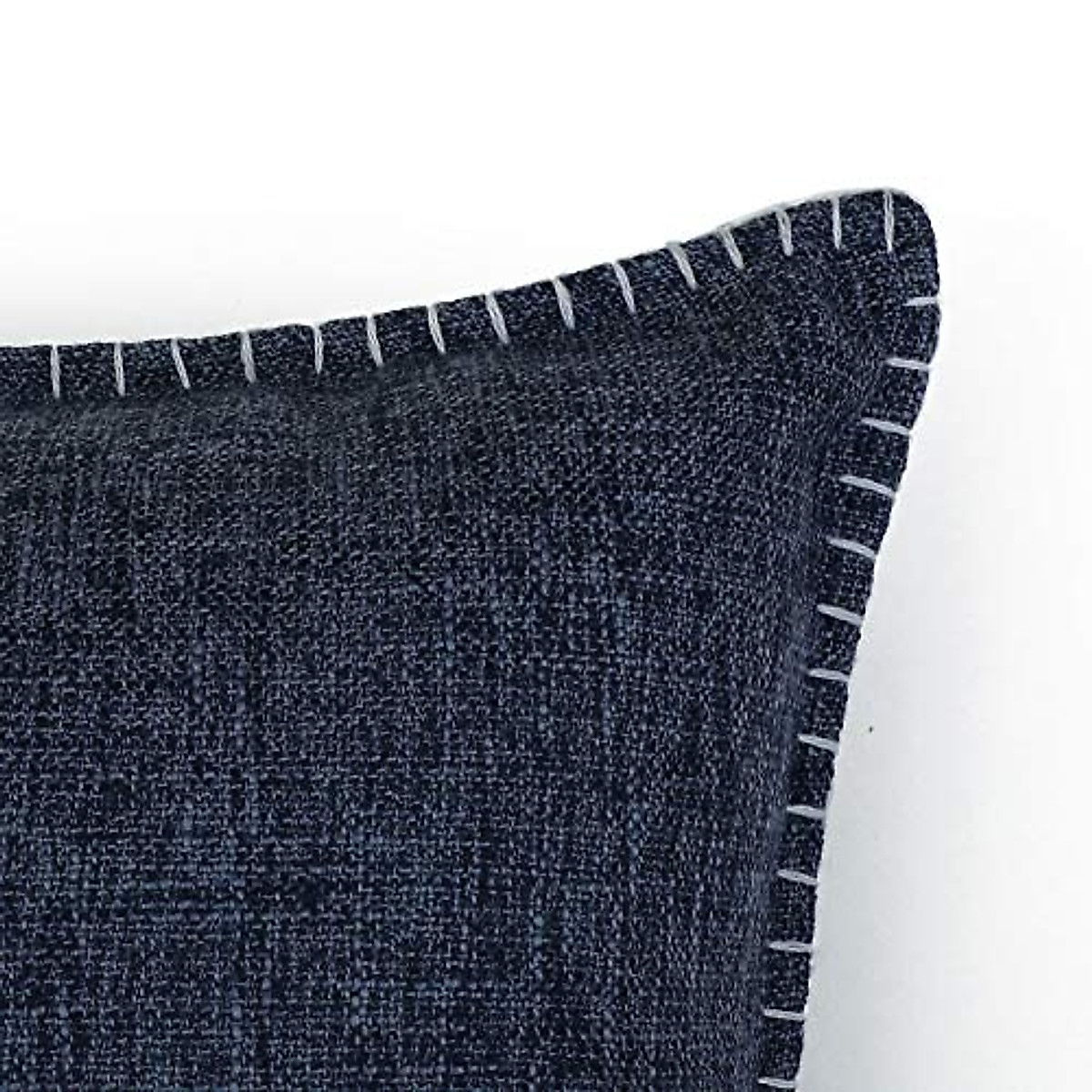 Thro by Marlo Lorenz Georgetown Chunky Weave Whipstitch Square, Set of 2 Throw Pillow, Denim Blue
