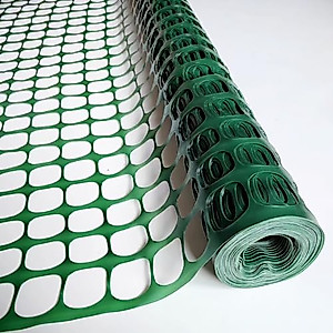 PotatoLife Plastic Mesh Fence Safety Fence, 4'x100' Roll with 100 Zip Ties, Resuable Temporary Netting for Garden Fencing, Construction, Snow Fencing, Animal Barrier, Poultry, Deer, Patio, Green