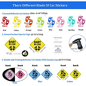 Baby on Board Sticker for Cars, Nouiroy 2PCS Love Feet Super Strong Reflective Baby in Car Decals and Stickers Cute Baby Kid Car Window Bumper Safety Warning Sign Waterproof Auto Vinyl Sticker, Blue