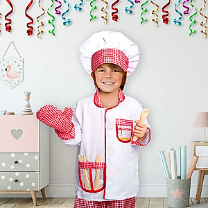 Chef Costume for Kids, Children's Chef's Coat Outfit, Career Costume for Kids, Toddler Dress Up Set for Pretend Play - Chef Accessories for Boys and Girls