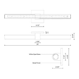 Kuzco Lighting Mendocino - 31W LED Bath Vanity-4.5 Inches Tall and 24 Inches Wide