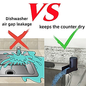 TEYOUYI Dishwasher Air Gap Cover with Ramp, Replacement Air Gap for Dishwasher,Accessories for Dishwasher Air Gap Overflow Spout Extender for Dishwasher,Black