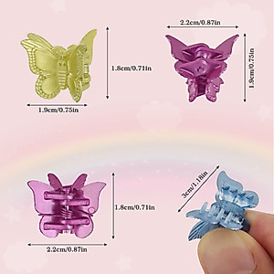 Butterfly Hair Clips Pastel Hair Clips for Tiweio, 50 Pcs Small Hair Claw Clips Mini Hair Accessories for Girls and Women with Box Packaged, 14 Metallic Color